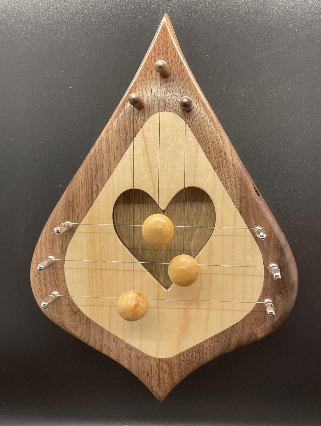 DH3WBMHRT- 3 String Door Harp With Walnut Border and Simple Maple Inlay ...