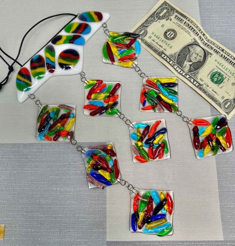 Rainbow Suncatcher With White Background for Unique Rainbow Kiln-fused ...