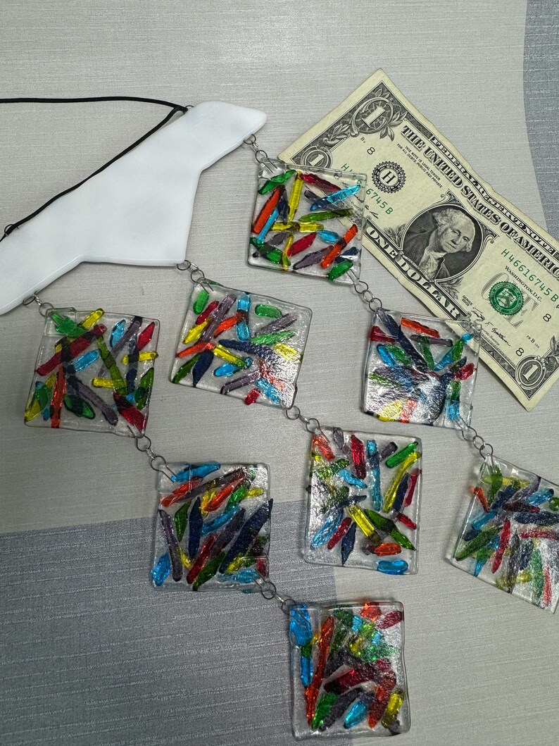 Rainbow Suncatcher With White Background for Unique Rainbow Kiln-fused ...