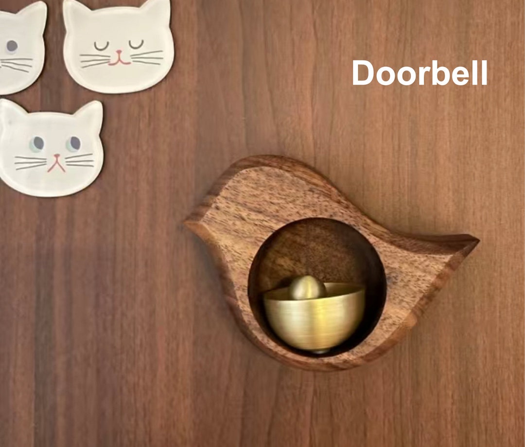 Wooden Doorbell Ring Doorbell Hanging Door Decor Handmade Front Door ...