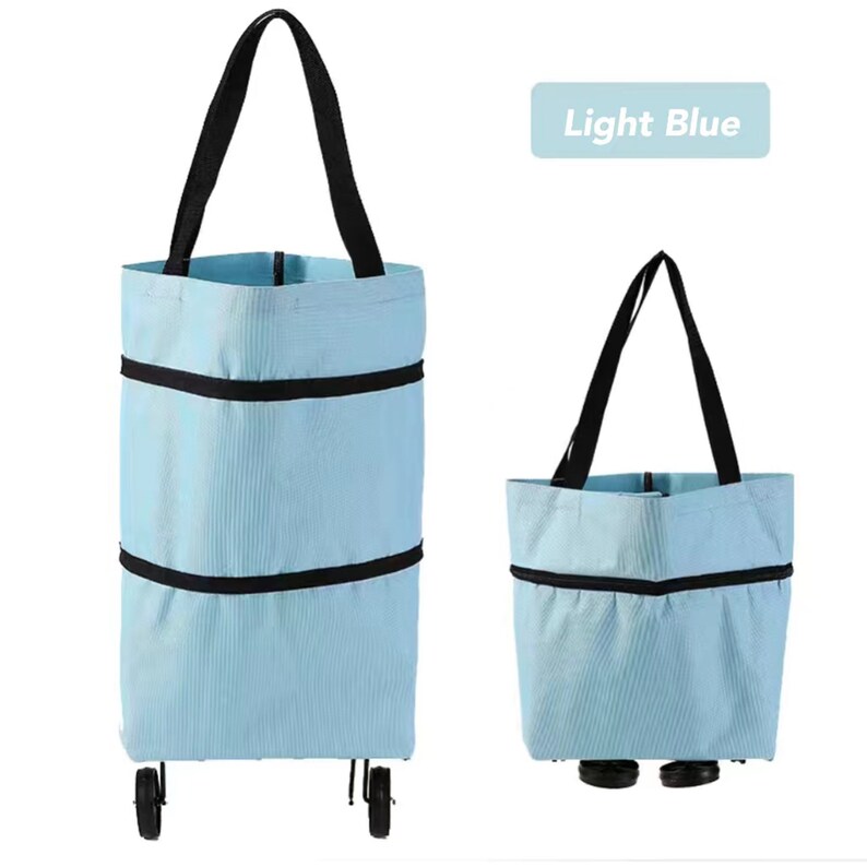 Foldable Shopping Cart Bag, Reusable Grocery Cart Bag Hand-free Eco ...