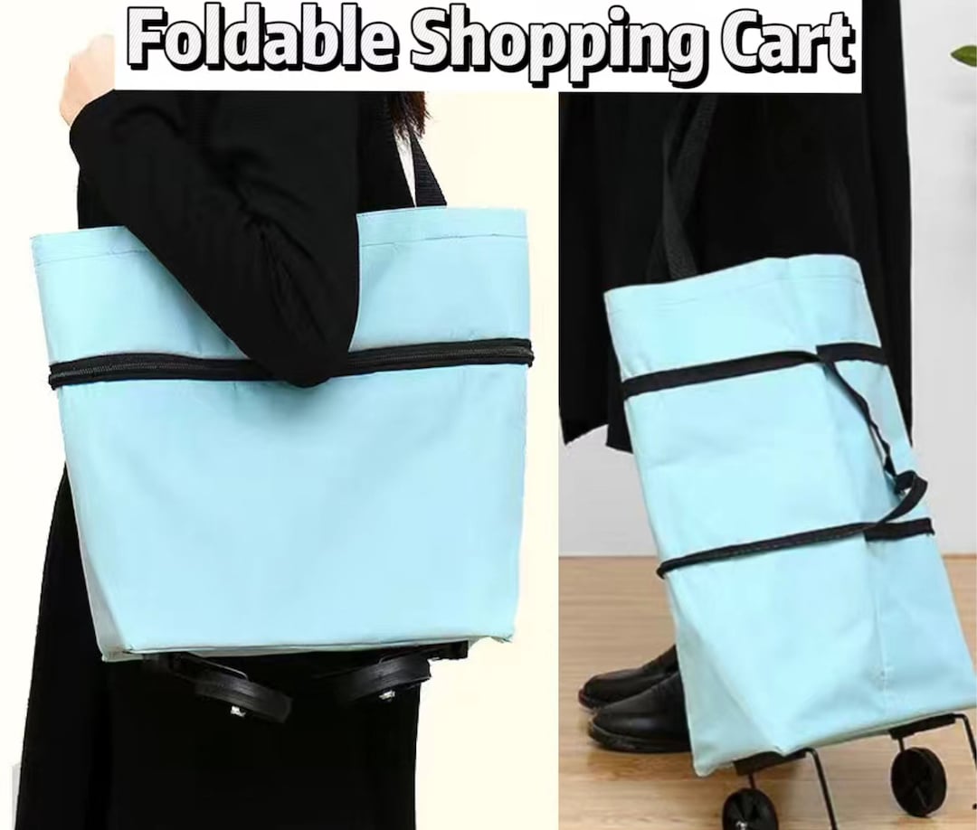 Foldable Shopping Cart Bag, Reusable Grocery Cart Bag Hand-free Eco ...