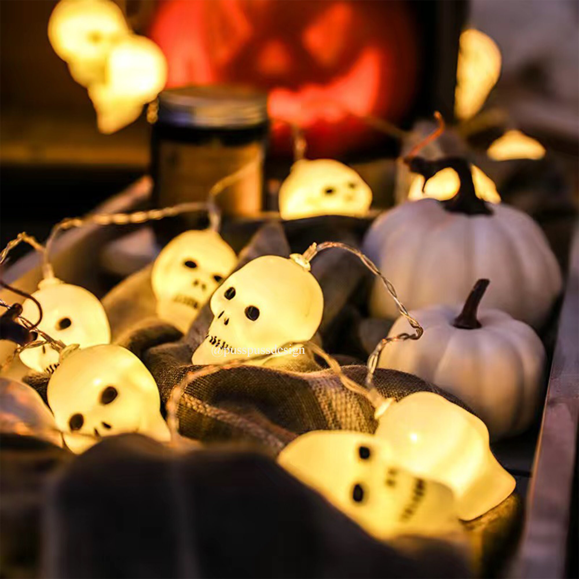 Cute Ghost Pumpkin Halloween String Lights, Night Light, Decor Lights ...