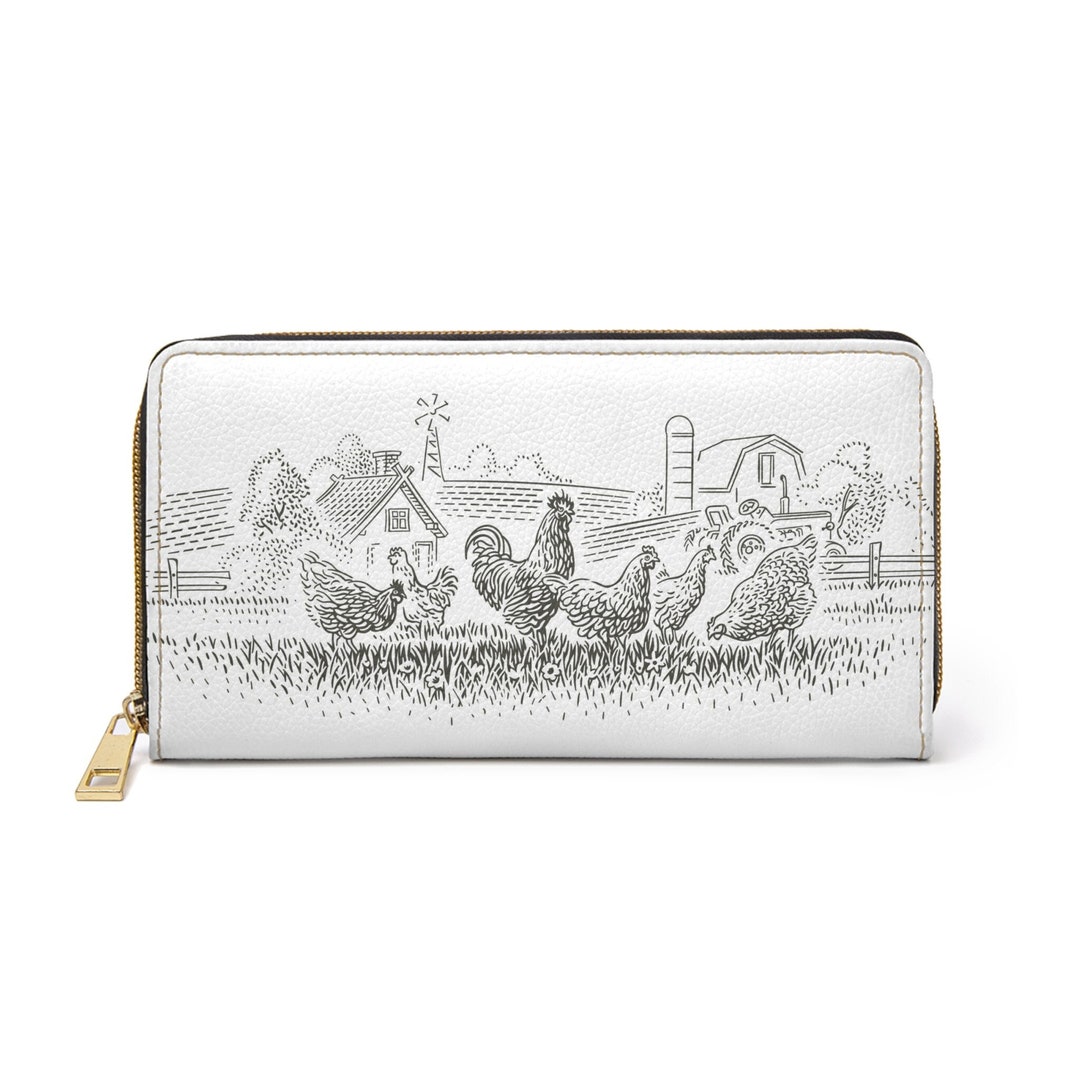 Chicken Farm Farmhouse Zipper Wallet Pocketbook - Etsy