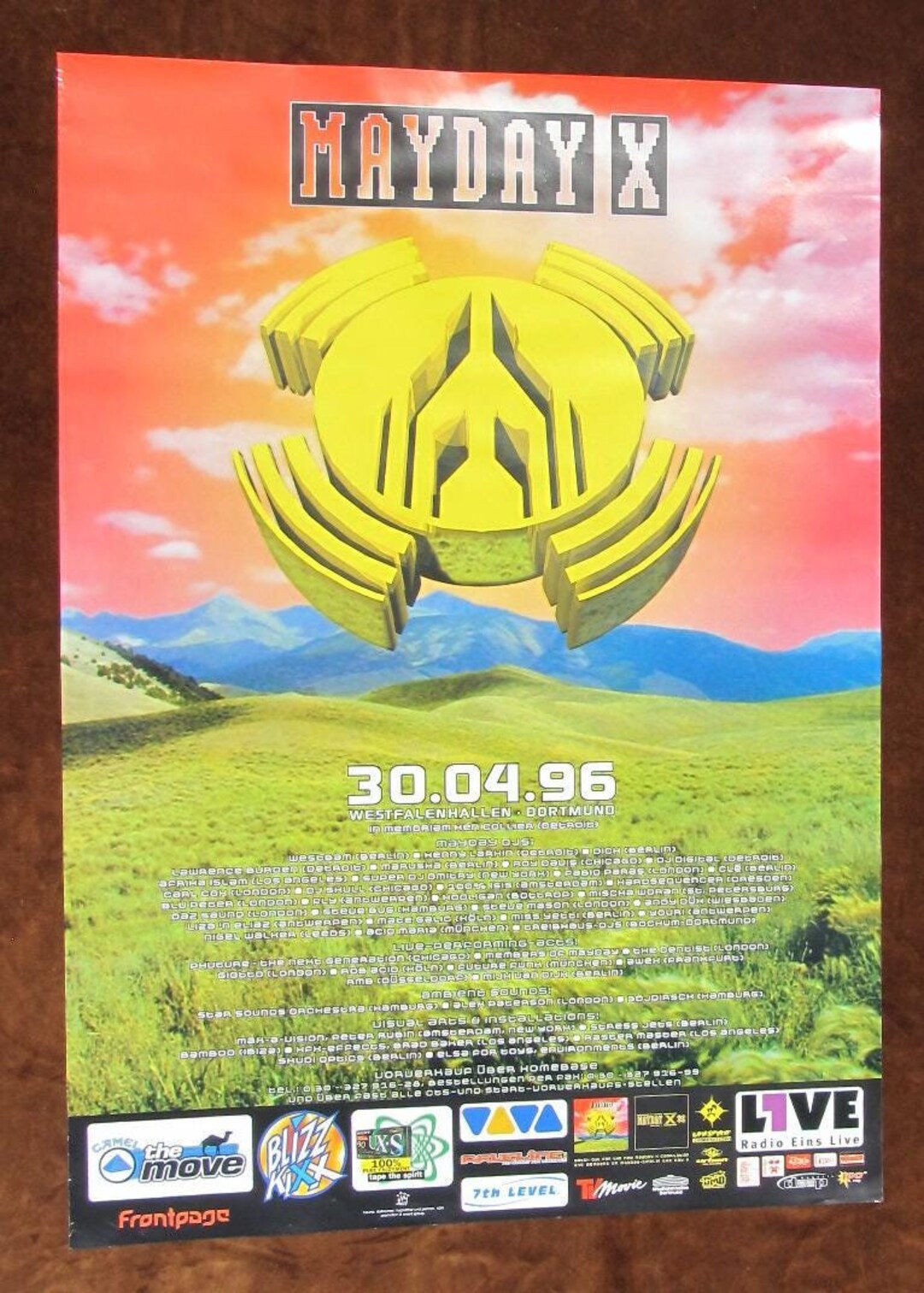 Very Large Mayday Sonic Empire Poster ... Mayday X ... Dortmund, 1996 ...