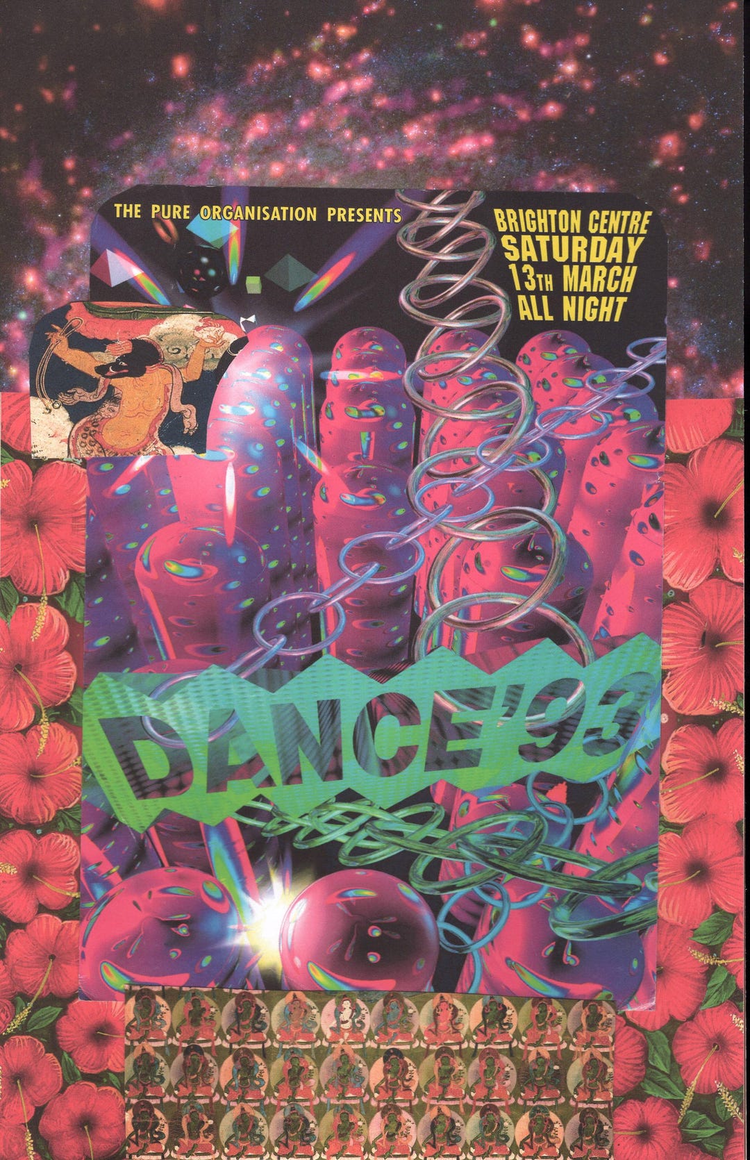 Dance 93 Rave ... Original Rave Poster Collage Artwork, Paper Reprint ...