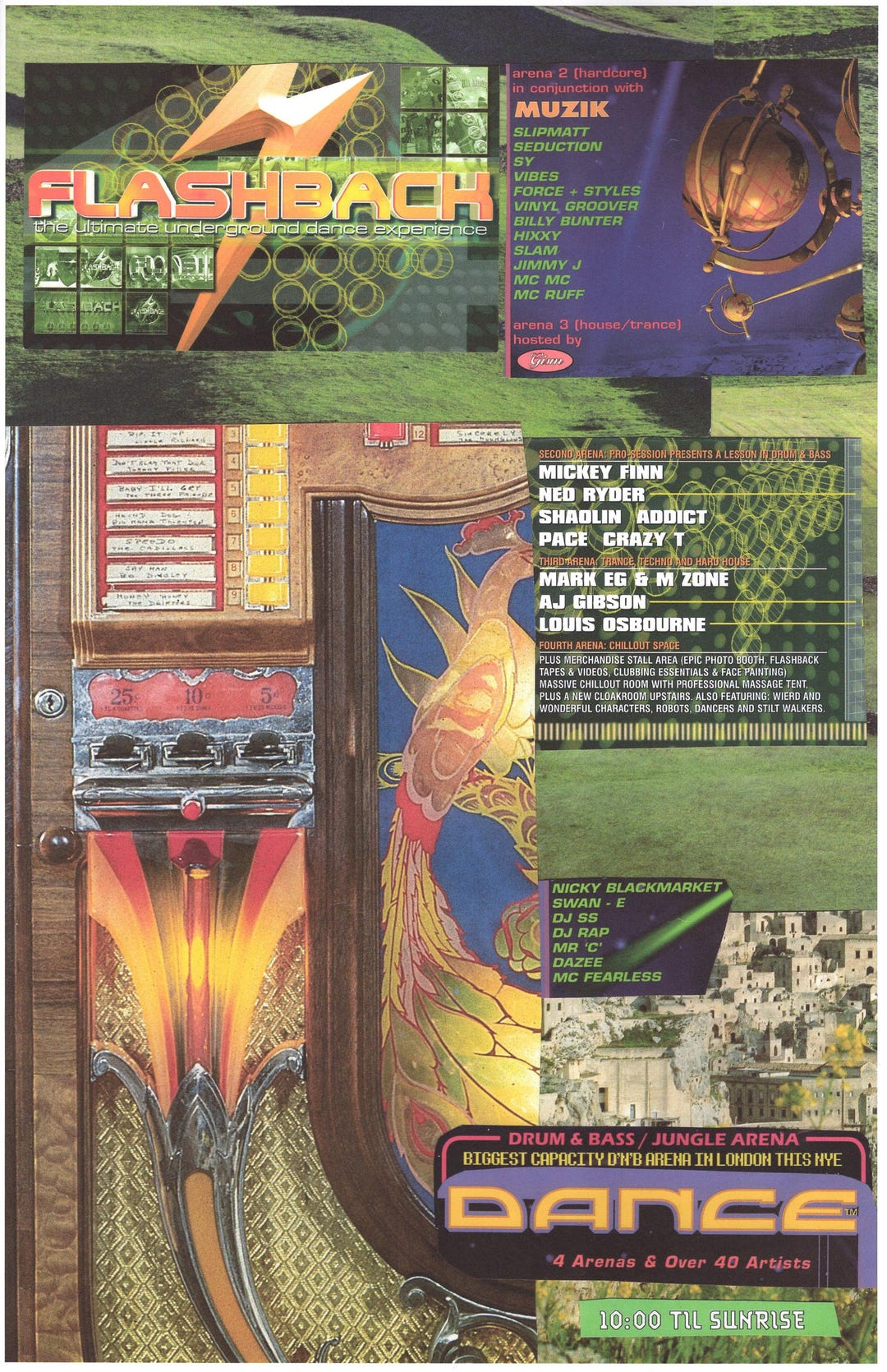 Flashback Rave ... Original Rave Poster Collage Artwork, Paper Reprint ...