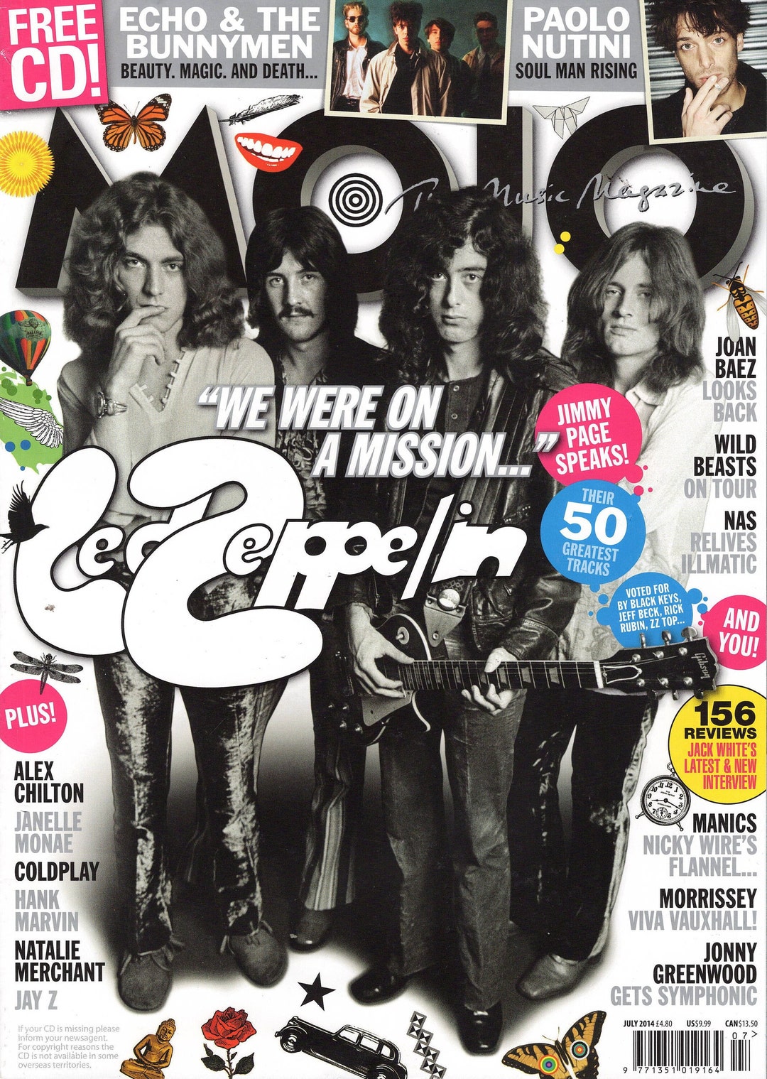 Mojo, the Music Magazine ... Led Zeppelin, PLUS CD - July, 2014. - Etsy