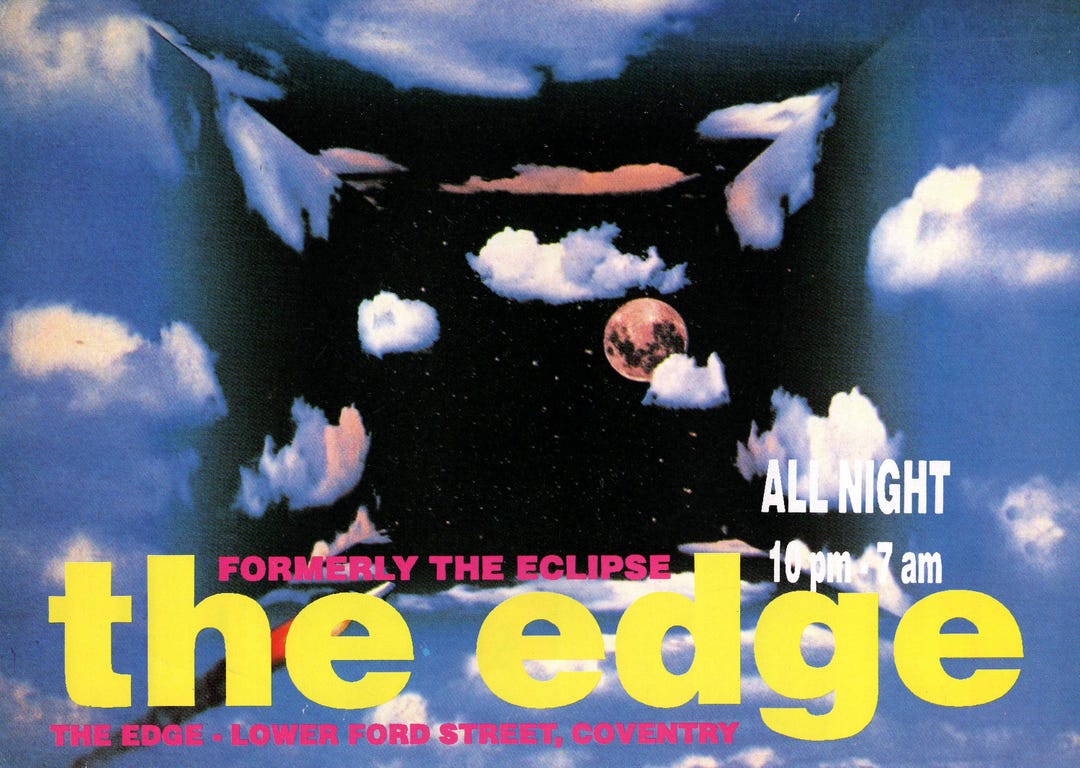 UK PARTY FLYER ... the Edge ... 1993 ... Original ... - Etsy