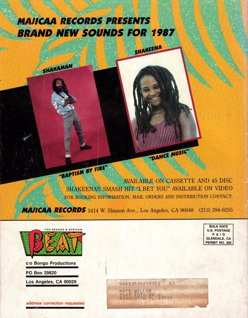 The Beat ... the Reggae & African ... Vol. VI. No. 2, 1987. - Etsy