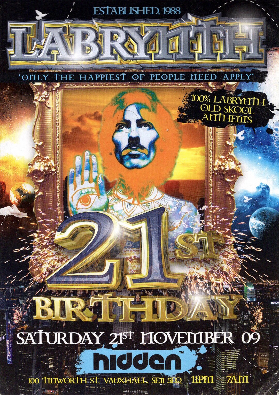 UK PARTY FLYER ... Labrynth ... 21st Birthday ... Original ... - Etsy