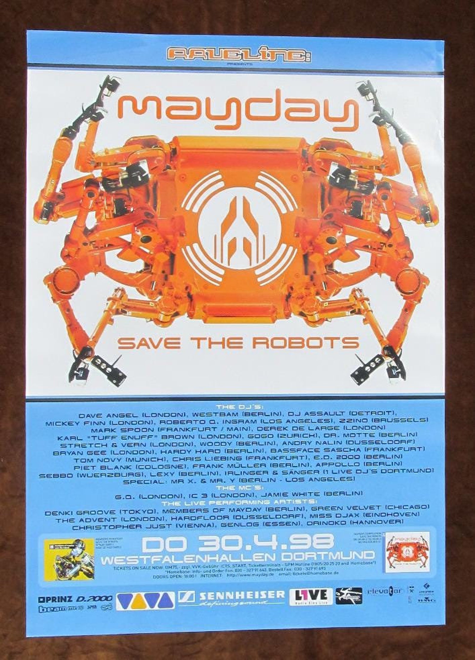 Very Large Mayday Sonic Empire Poster ... Save the Robots ... Dortmund ...