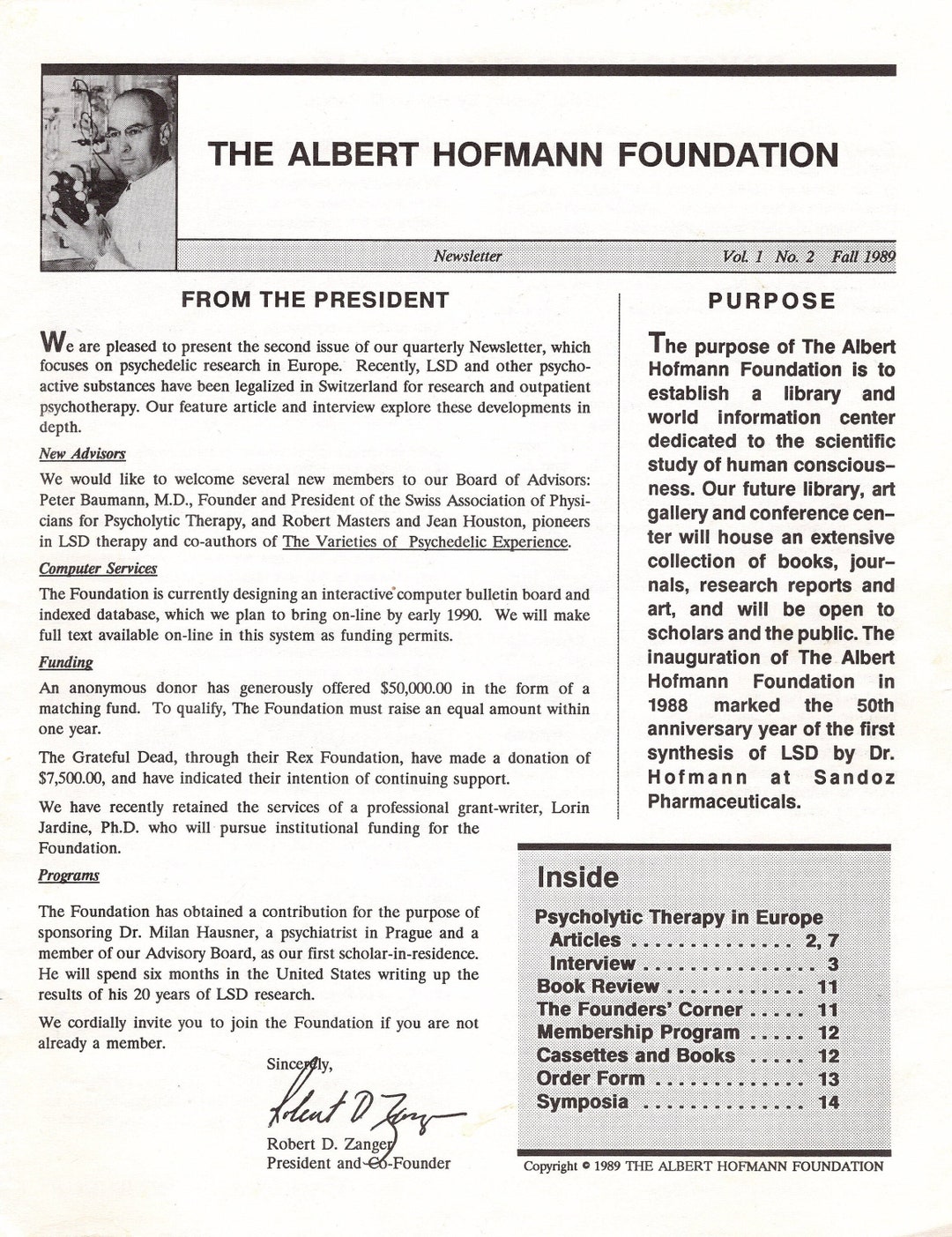 Psychedelic ... the Albert Hofmann Foundation Bulletin ... Vol - Etsy