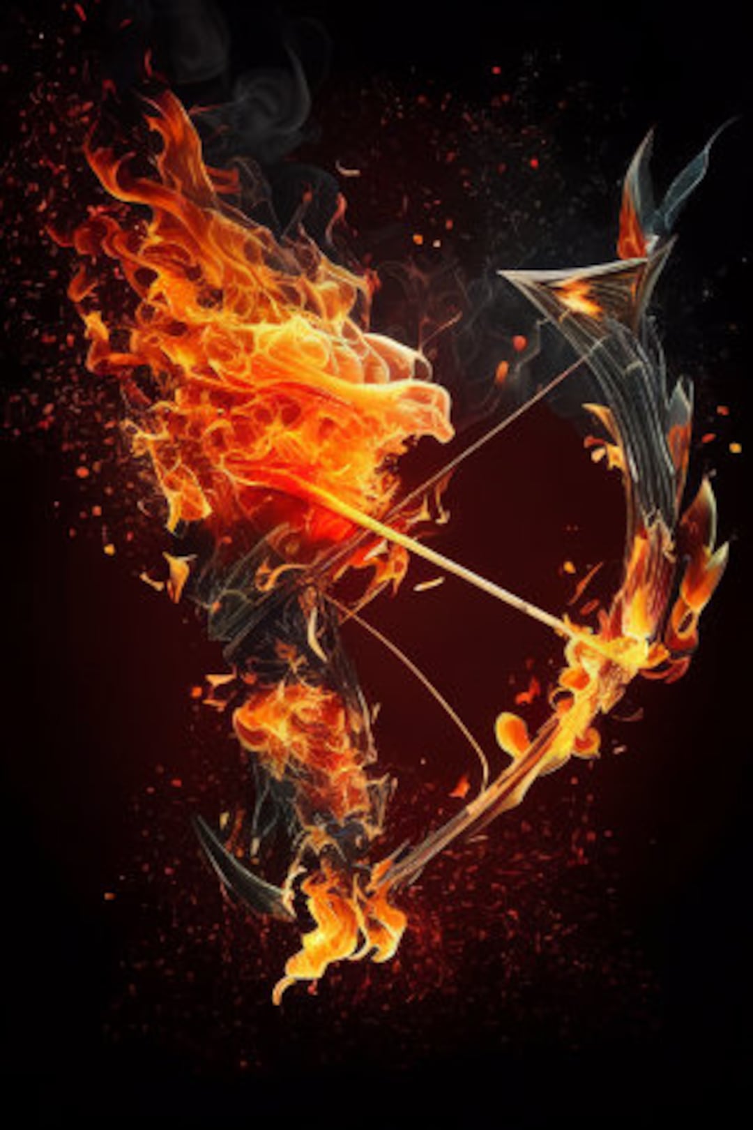 Flaming Bow & Arrow Digital Download Poster Art - Etsy
