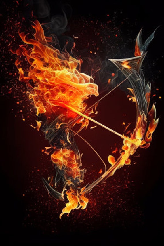 Bow And Arrow With Fire