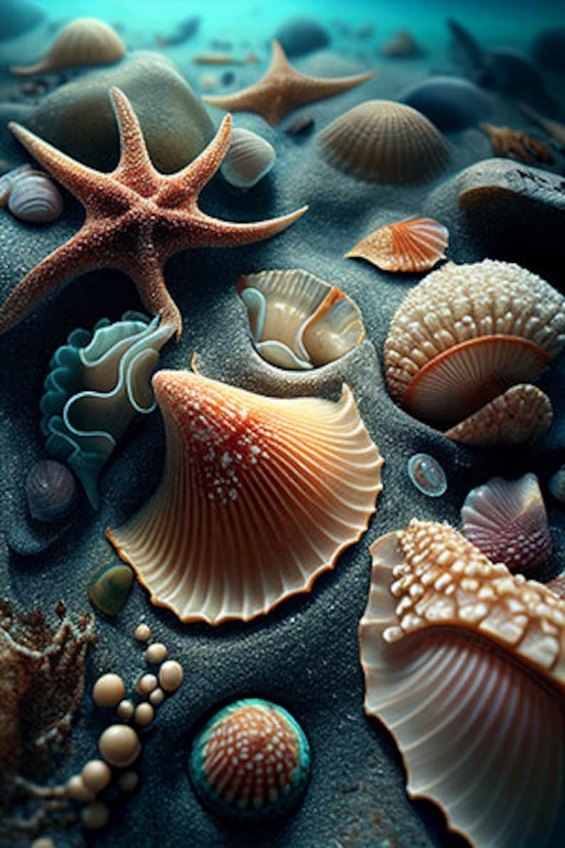 Sea Shells Digital Download Poster Art - Etsy