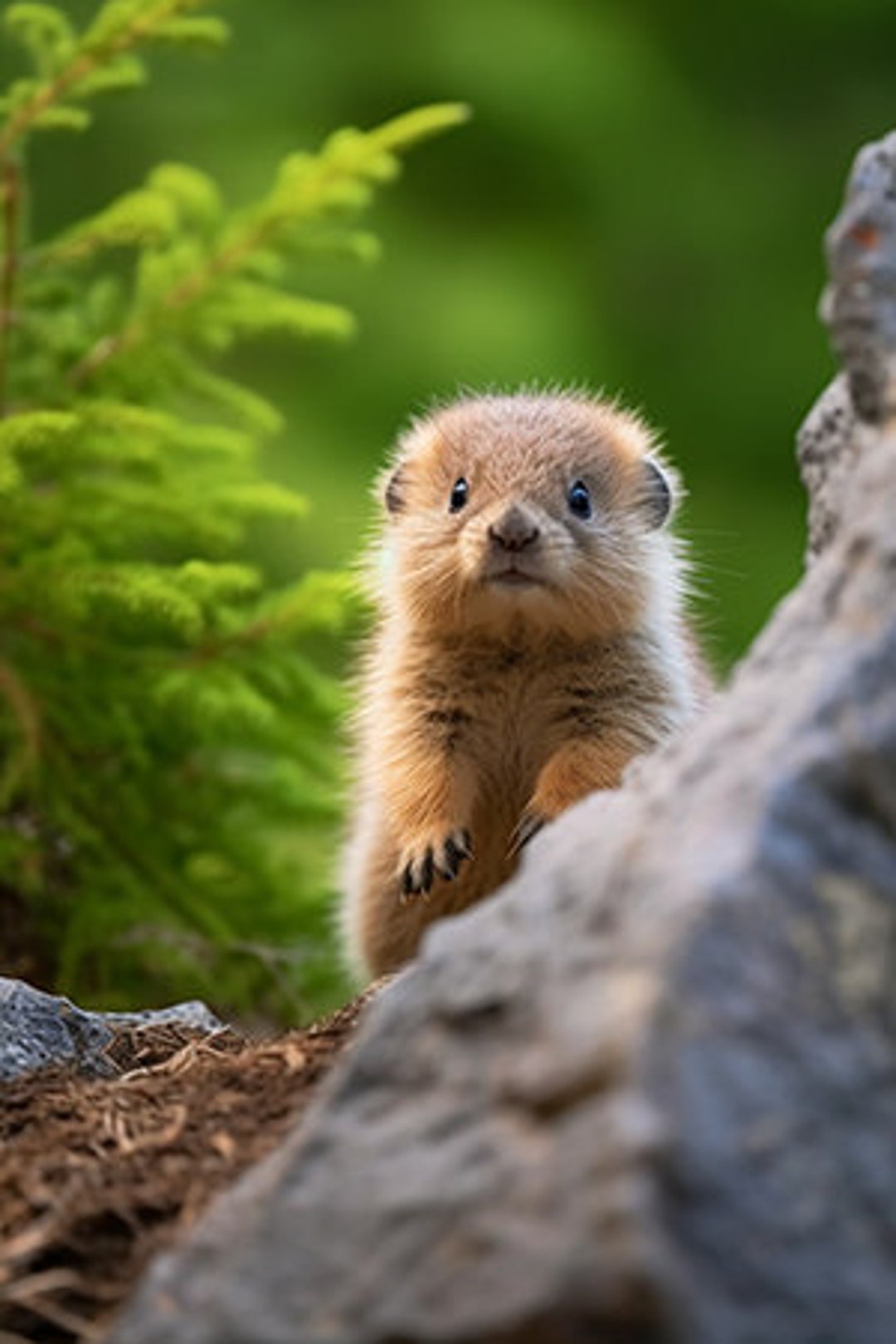 Baby Marmot Digital Download Poster Art - Etsy