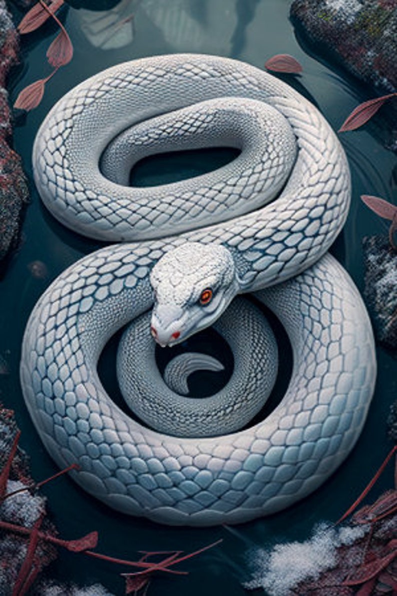 White Snake Digital Download Poster Art - Etsy