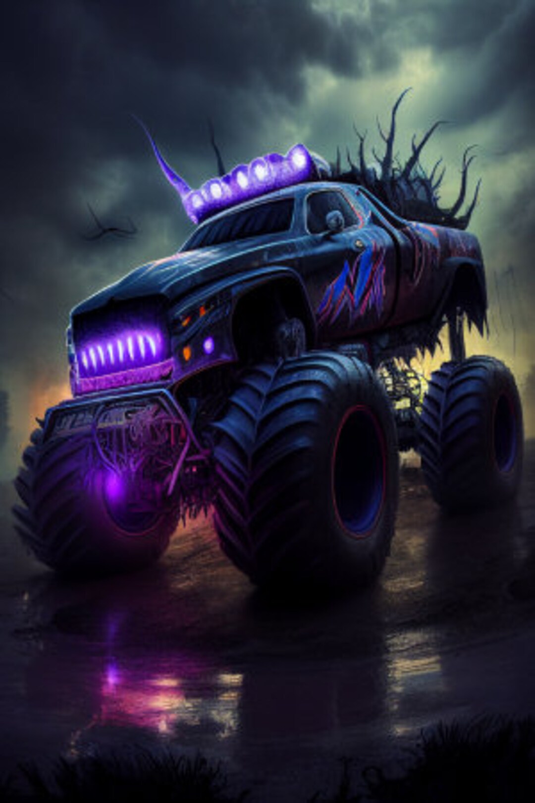 Monster Truck Digital Download Poster Art - Etsy