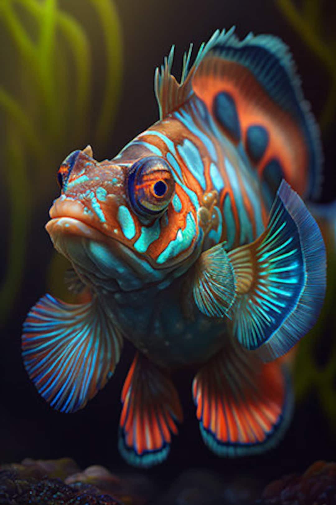 Mandarinfish Digital Download Poster Art - Etsy