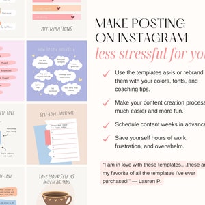 Self Love, Mental Health, Therapy Instagram Post Canva Templates ...