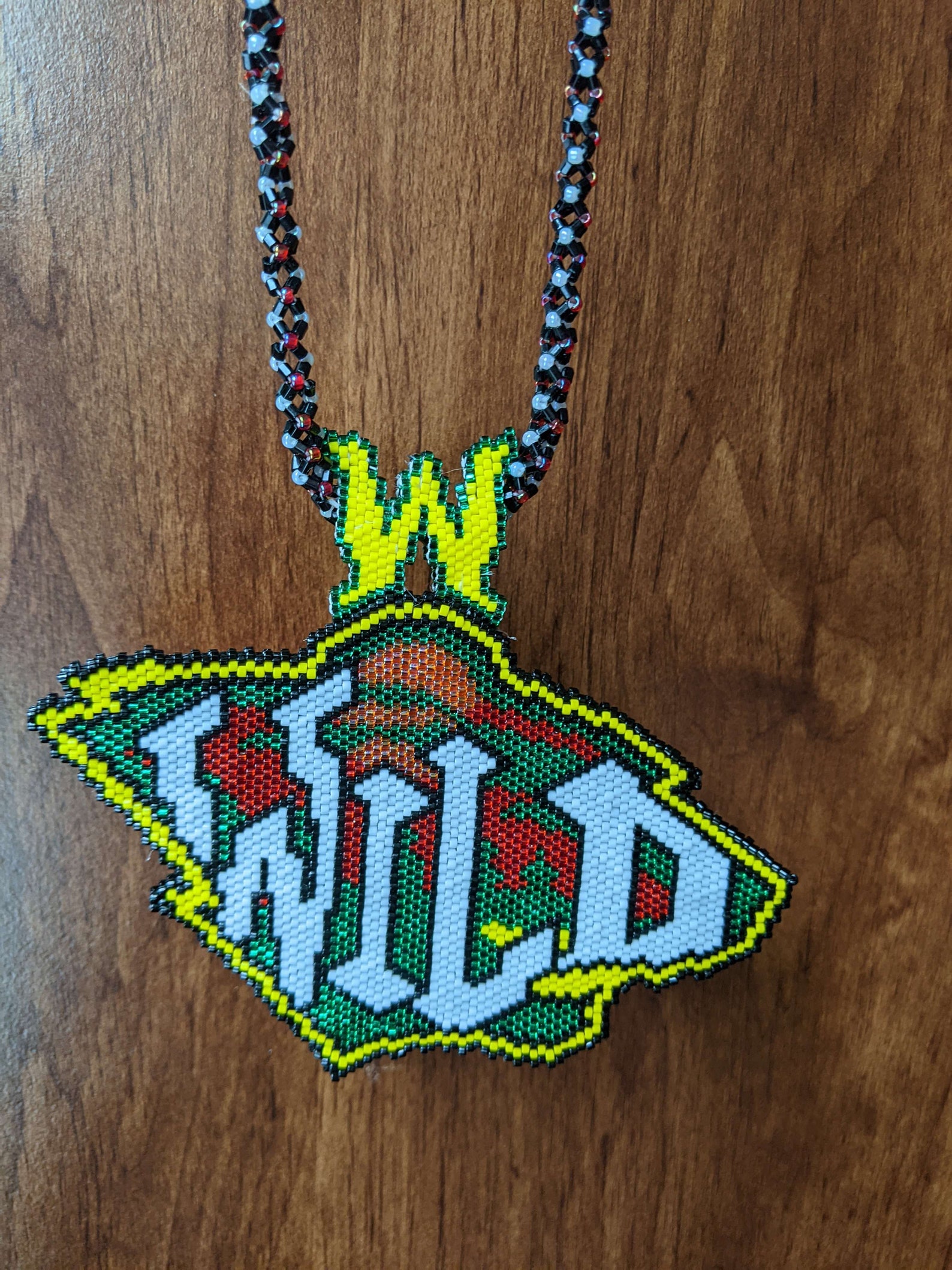 Mn Wild Hockey Double Sided Pendant Medallion Beaded Necklace - Etsy