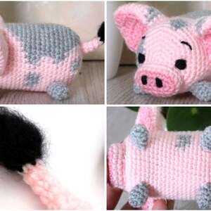 Crochet Pattern Mini Animal Pig Pua Doll Crochet Pattern Character Itty ...