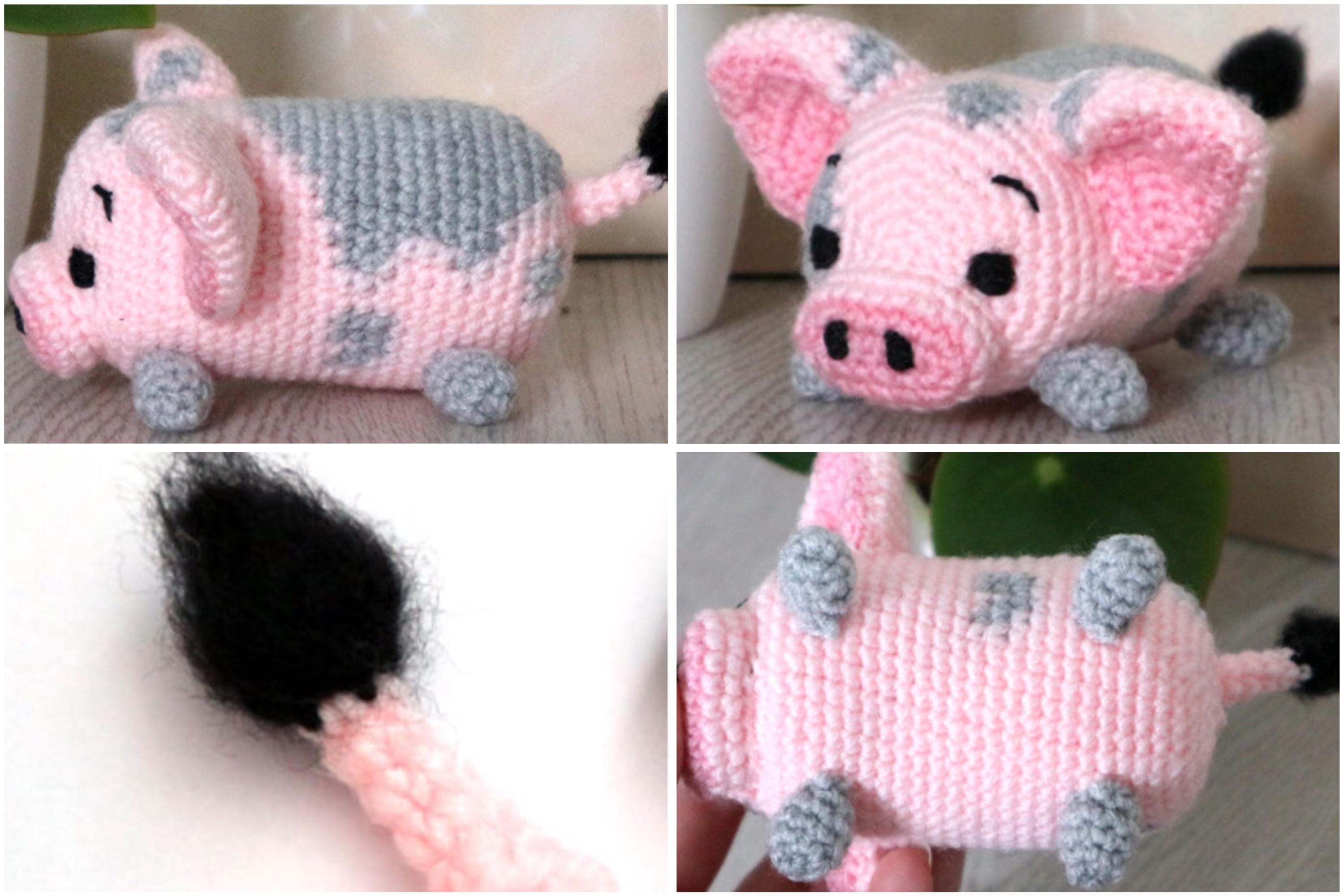 Crochet Pattern Mini Animal Pig Pua Doll Crochet Pattern Character Itty ...