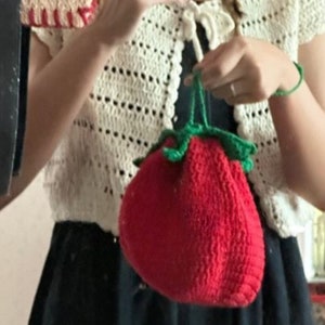 Crochet Pattern Bag Pouch Drawstring Fruit Tomato Bag - Etsy