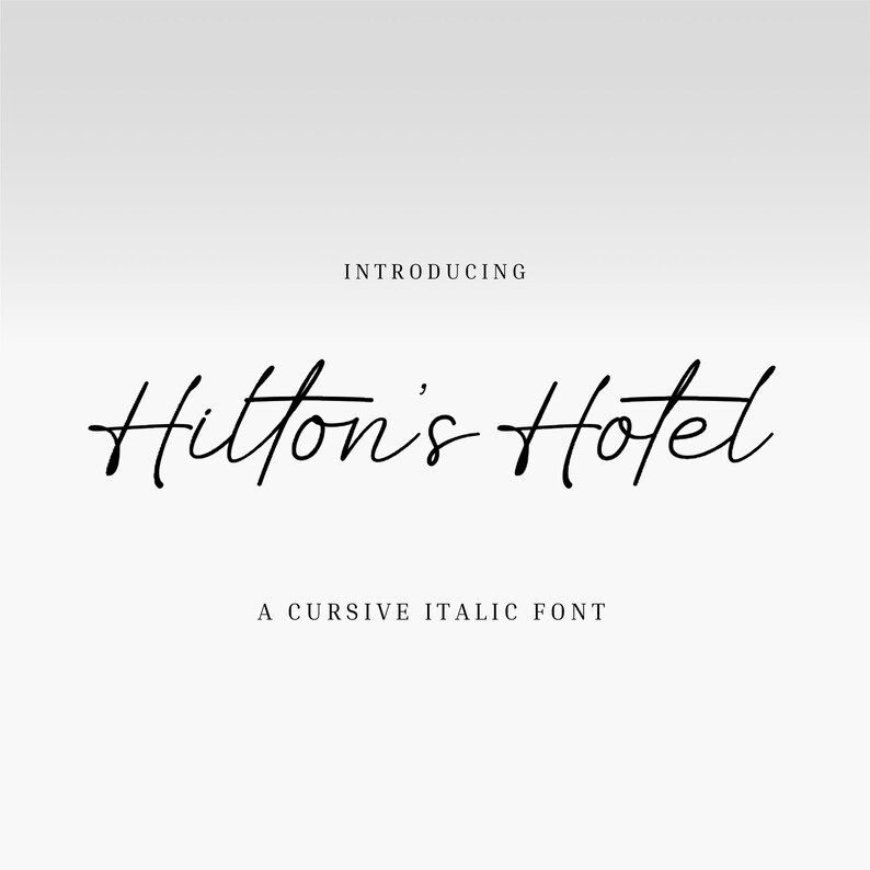 Hiltons Hotel Elegant Cursive Script Font for Weddings Cursive ...