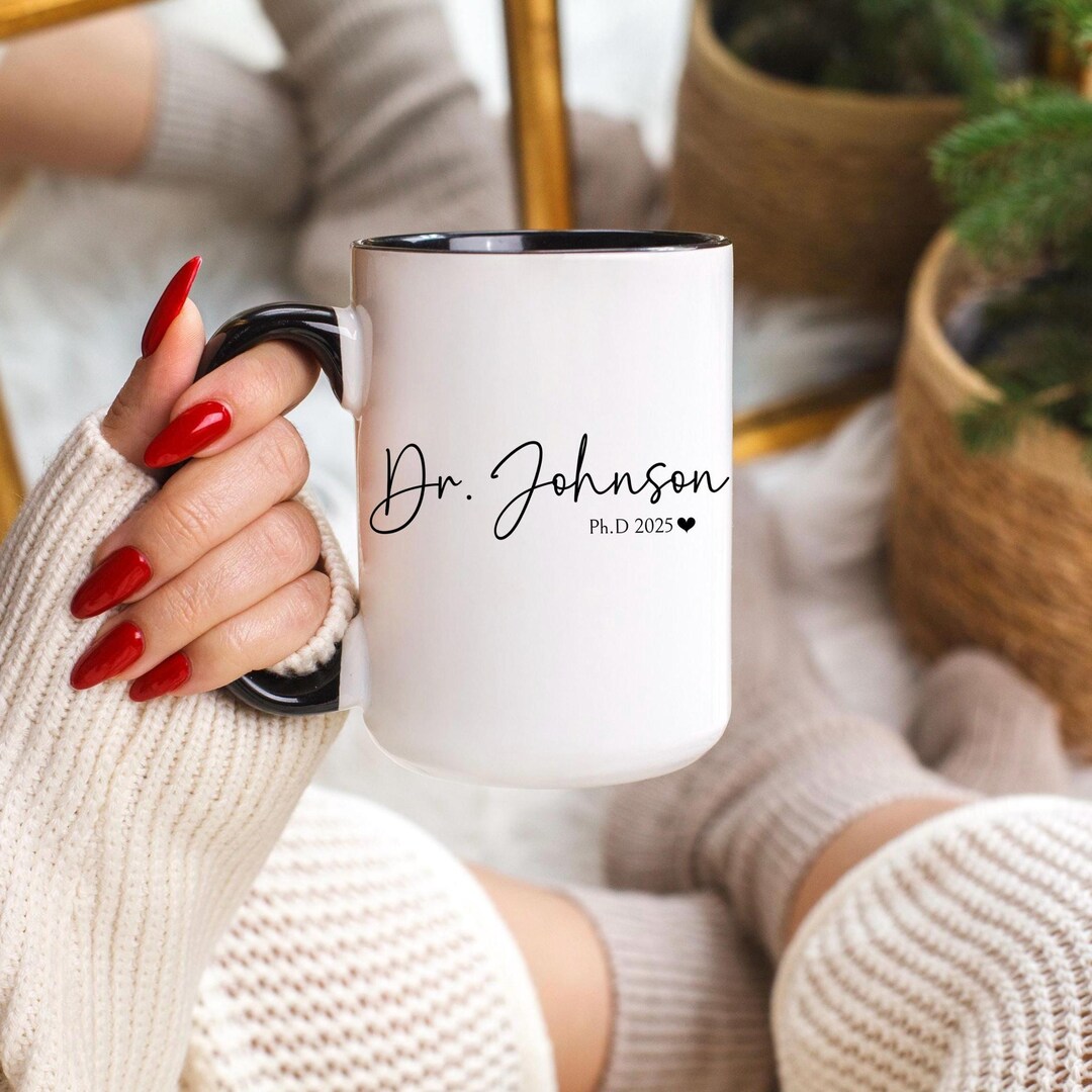 Personalized Phd Mug, Graduation Coffee Mug, New Doctor Gift, Doctorate ...