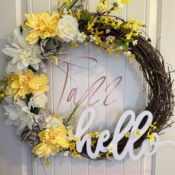 Hello Wreath - Etsy