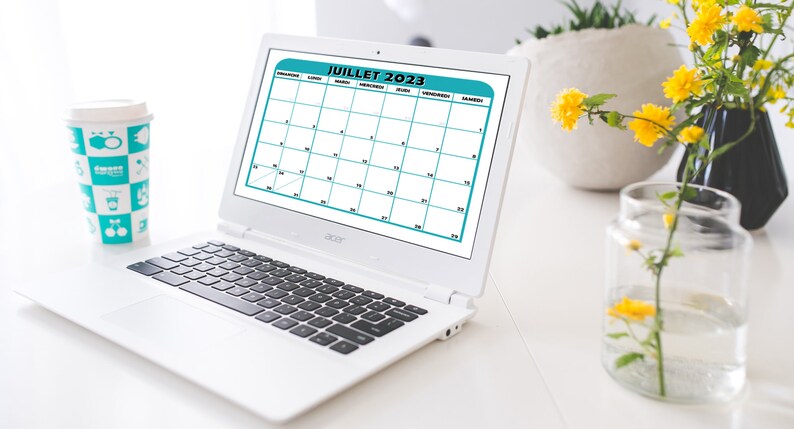Calendrier 2023 - Turquoise - Francais - Etsy