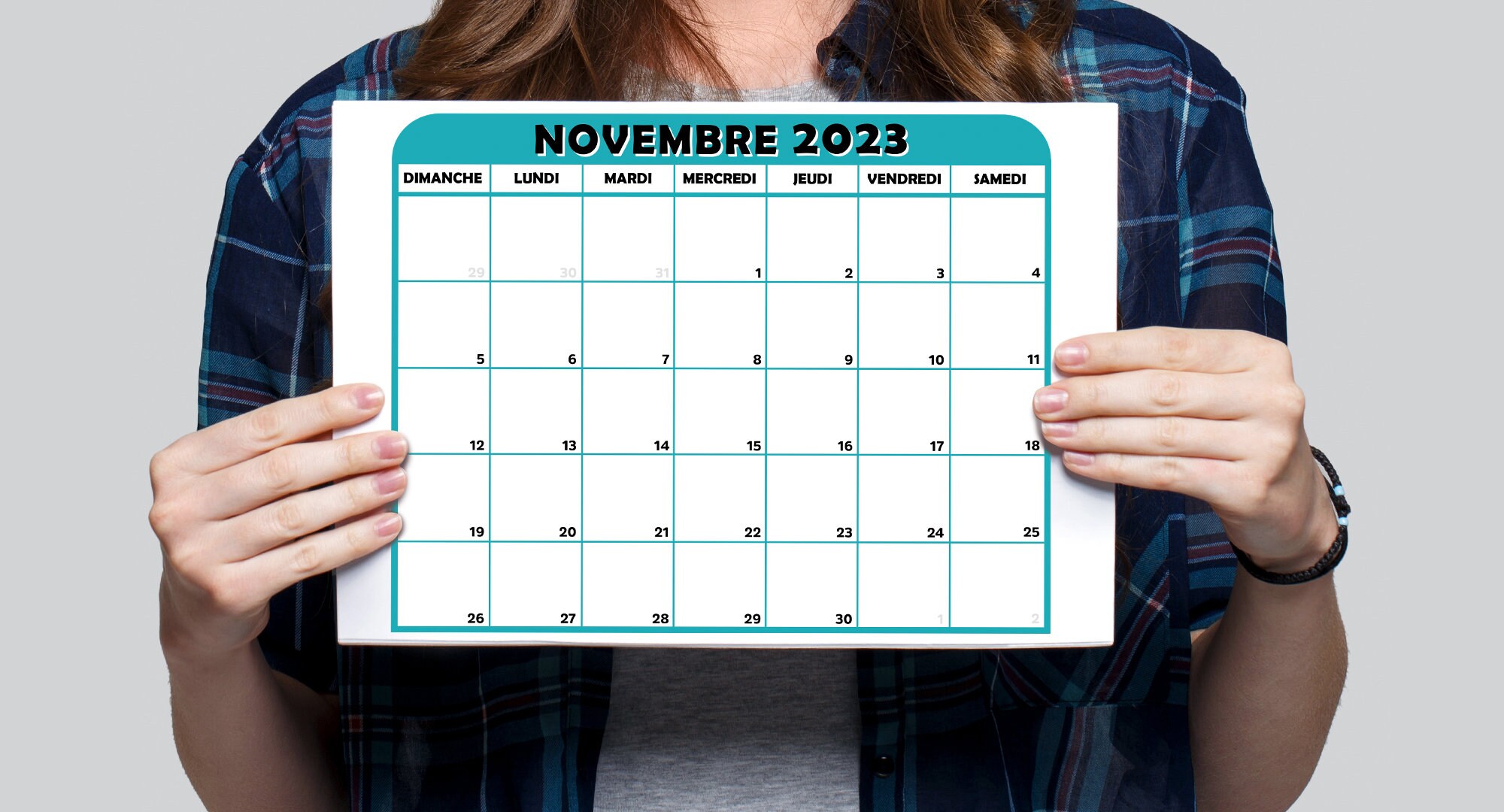 Calendrier 2023 - Turquoise - Francais - Etsy