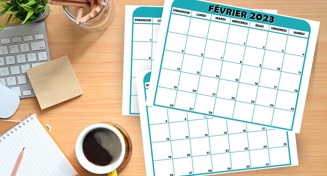 Calendrier 2023 - Turquoise - Francais - Etsy