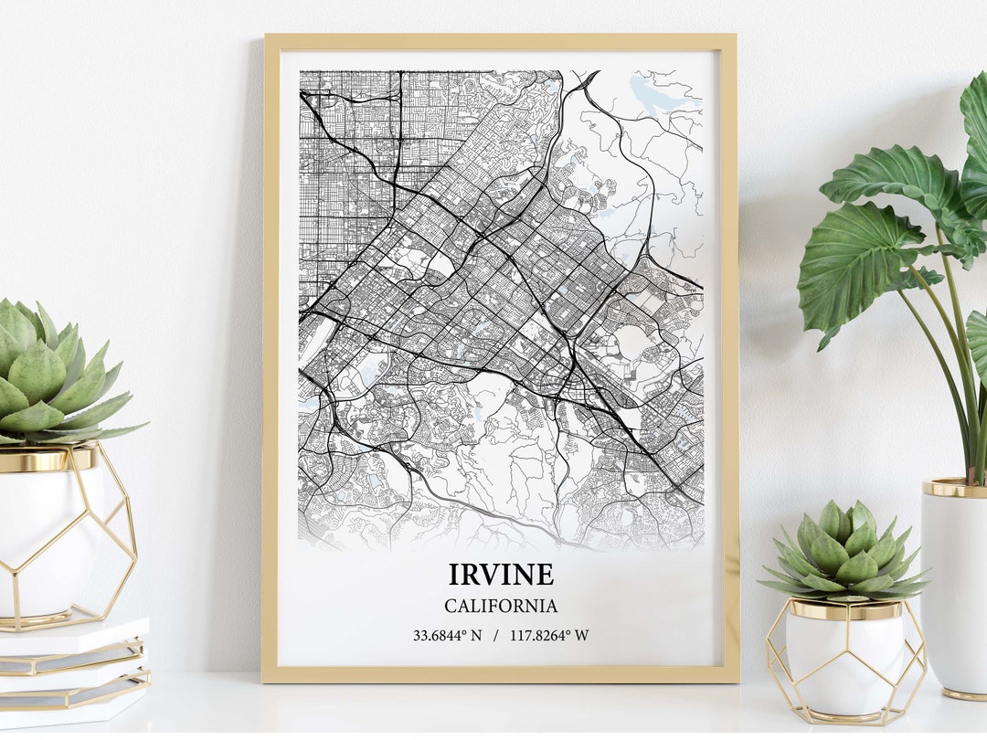 Irvine California City Map Poster Print Canvas , Irvine City Map Poster ...