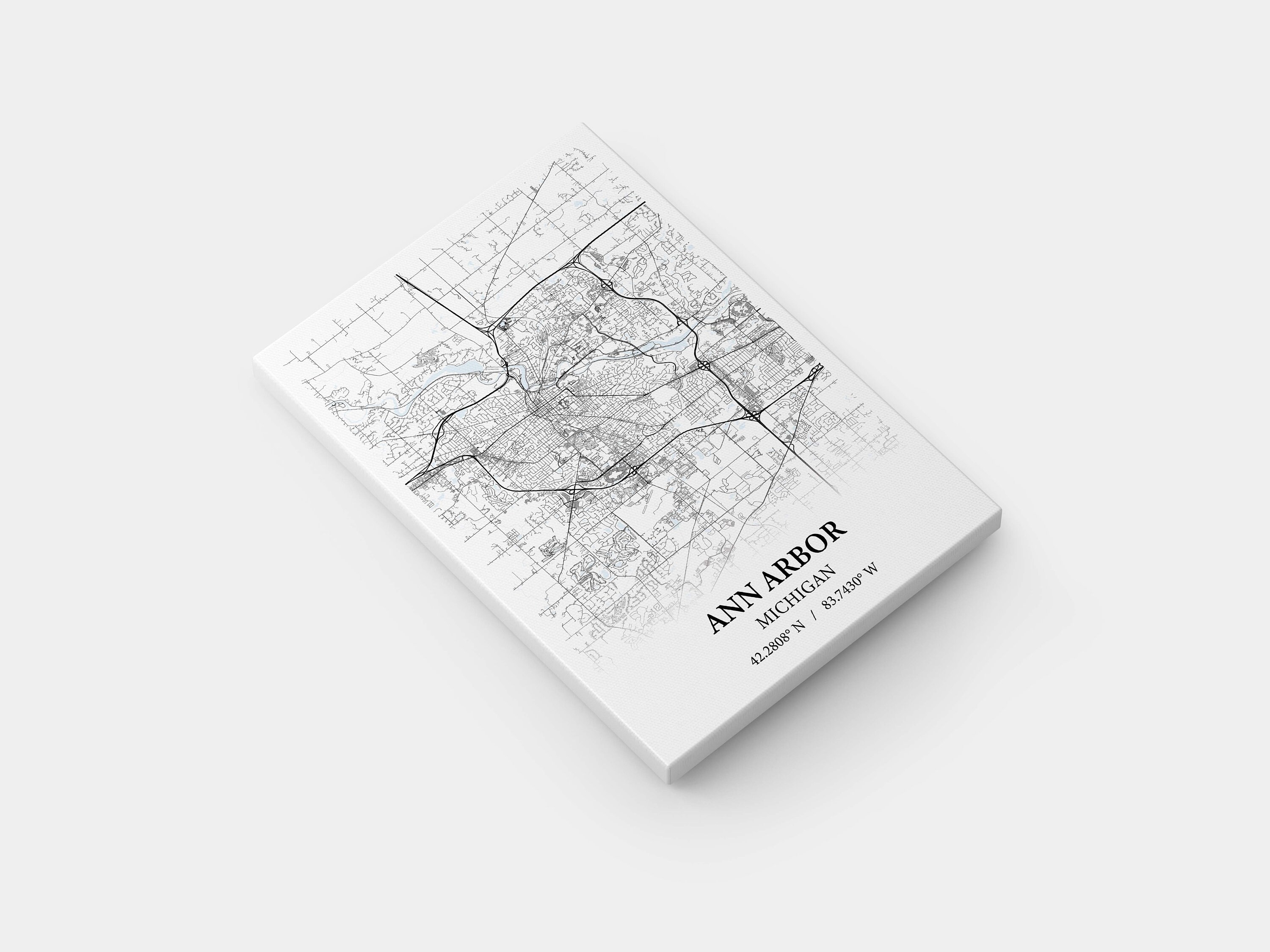 Ann Arbor Michigan City Map Poster Print Canvas Ann Arbor - Etsy