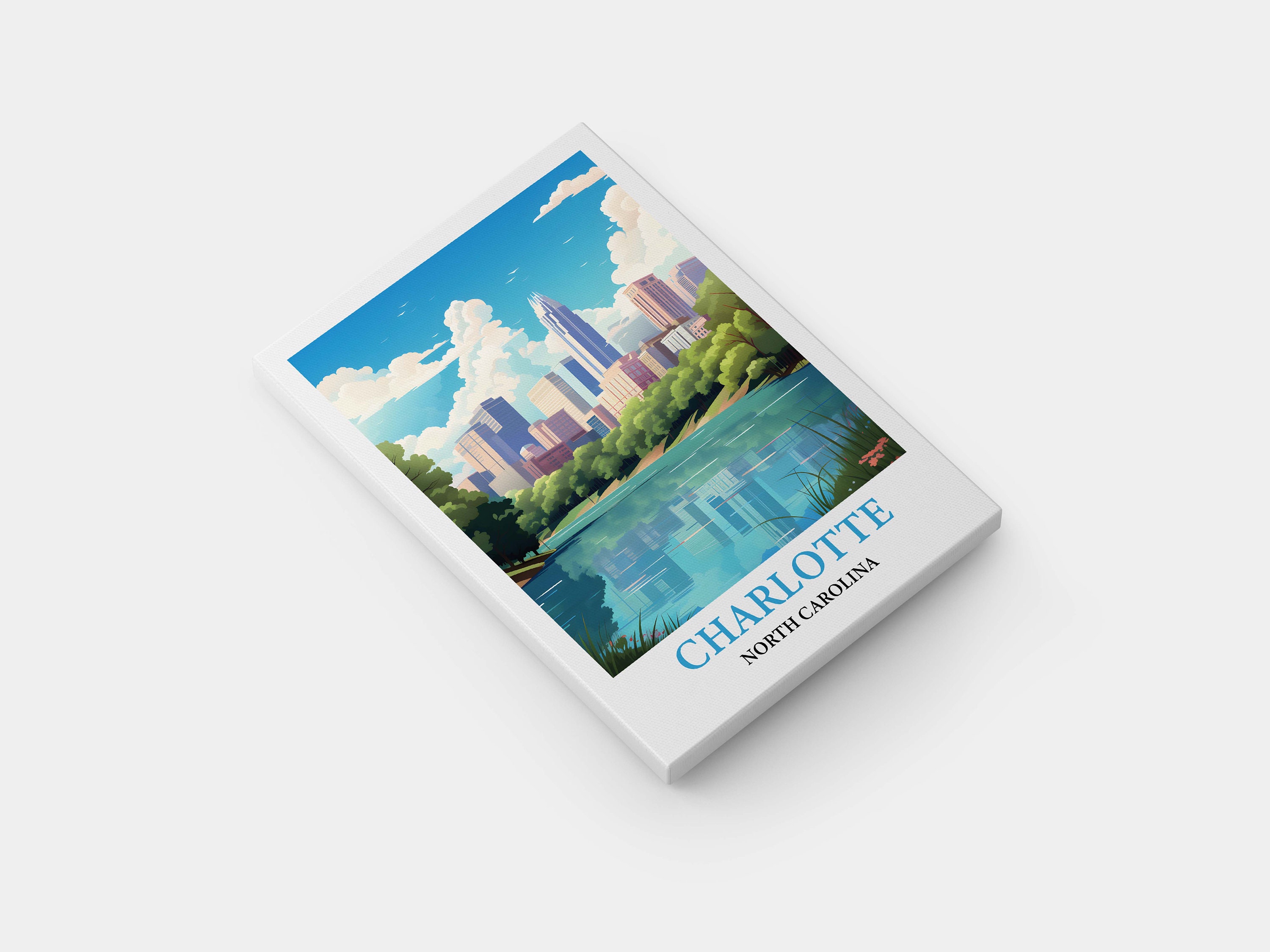 Charlotte North Carolina City Map Poster Charlotte Skyline Art Print ...