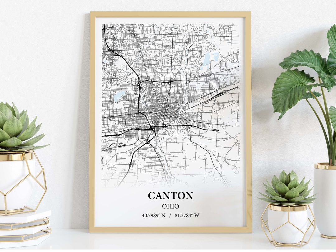 Canton City Map Poster Print Canvas Canton Ohio City Map Poster Canvas ...
