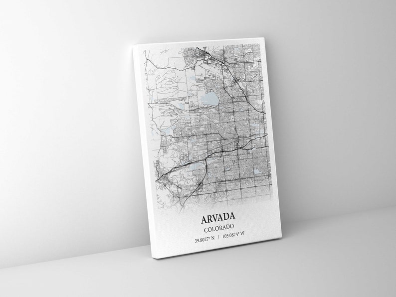 Arvada Colorado City Map Poster Print Canvas , Arvada City Road Map ...