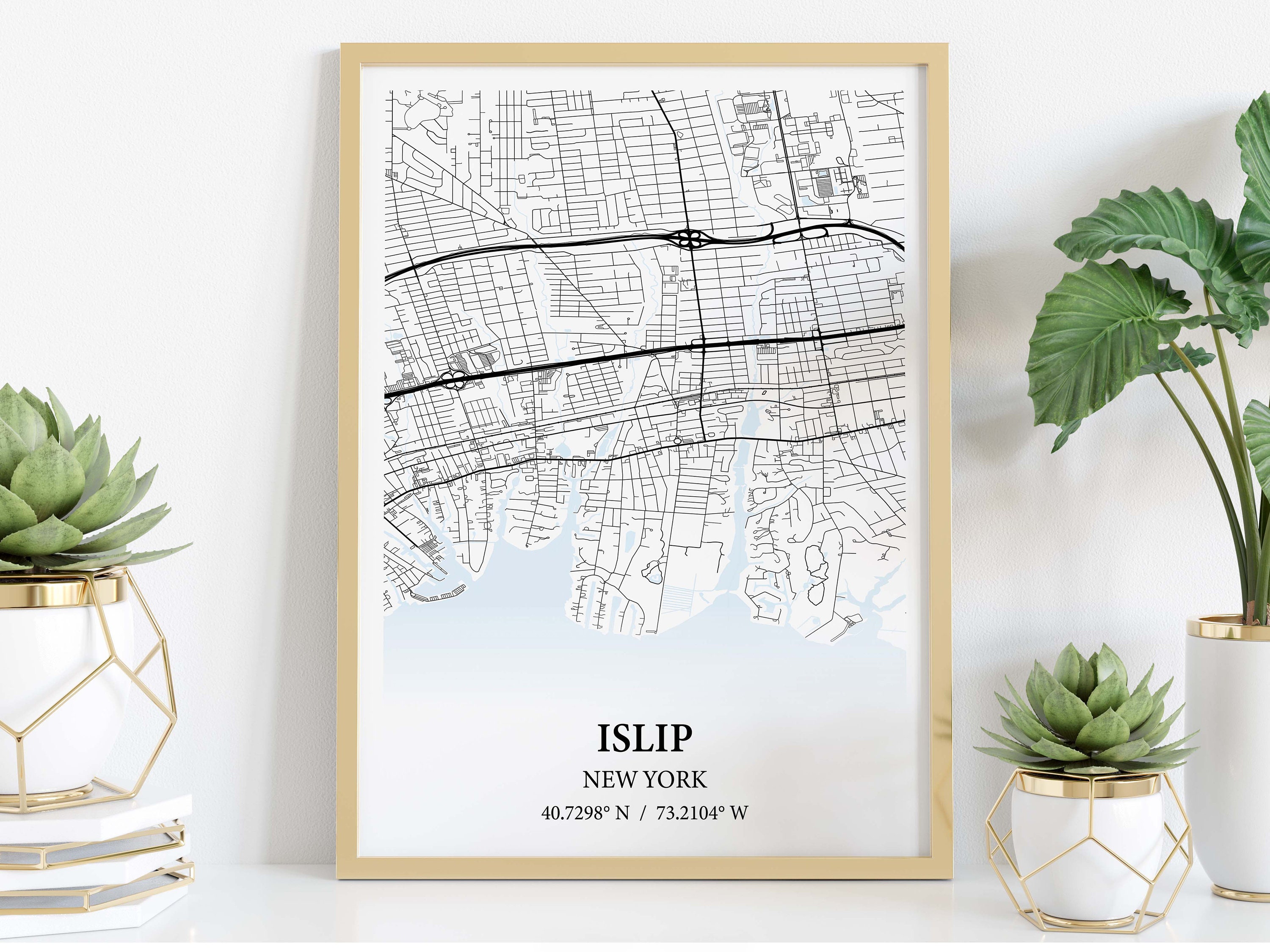 Islip New York City Map Poster Print Canvas , Islip City Map Poster ...