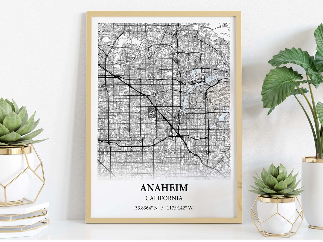 Anaheim California City Map Poster Print Canvas , Anaheim City Map ...