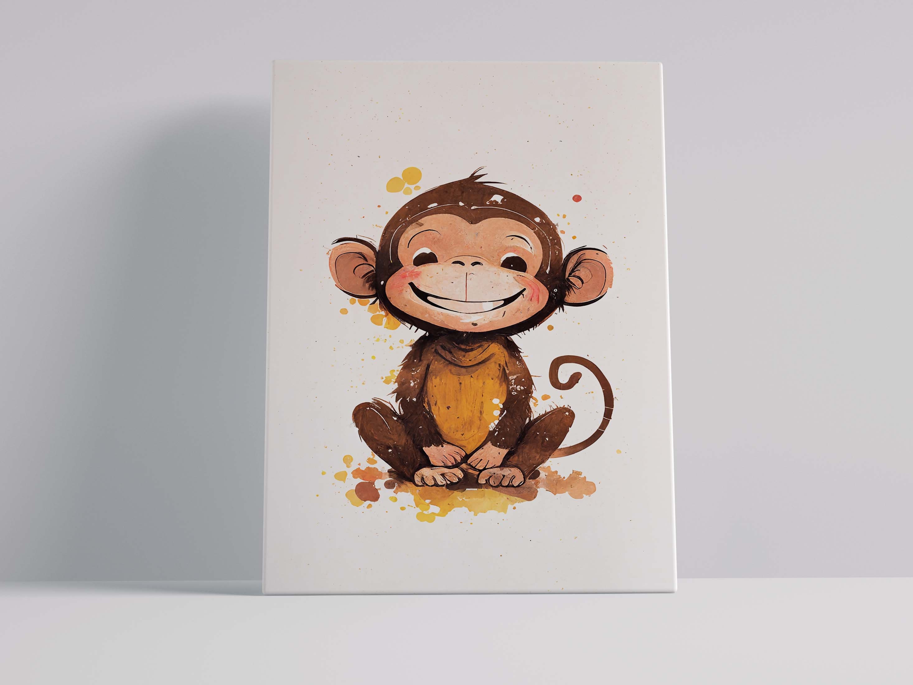 Chimpanzee Monkey Baby Poster Print Nursery , Baby Monkey Wall Art ...