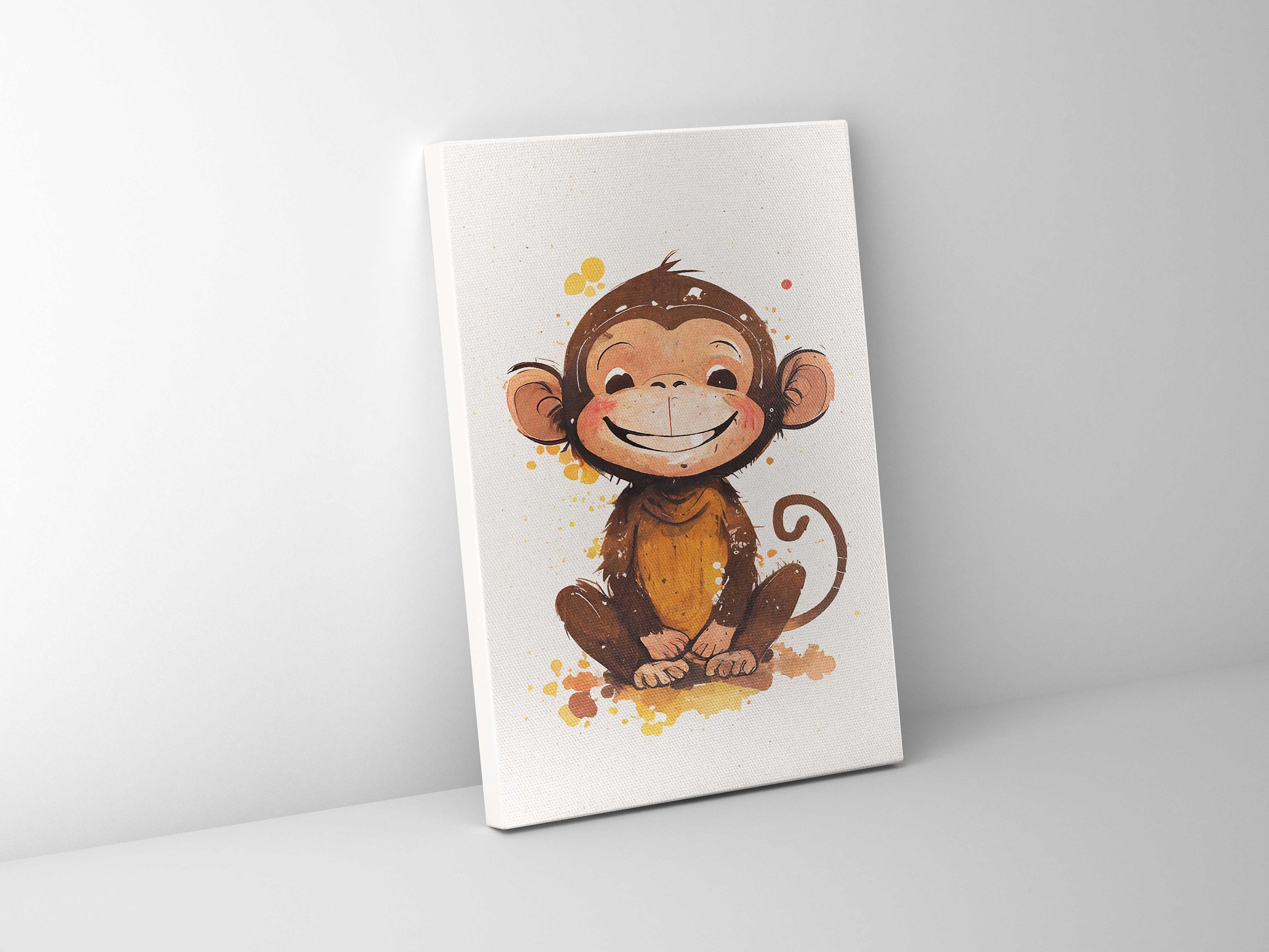 Chimpanzee Monkey Baby Poster Print Nursery , Baby Monkey Wall Art ...