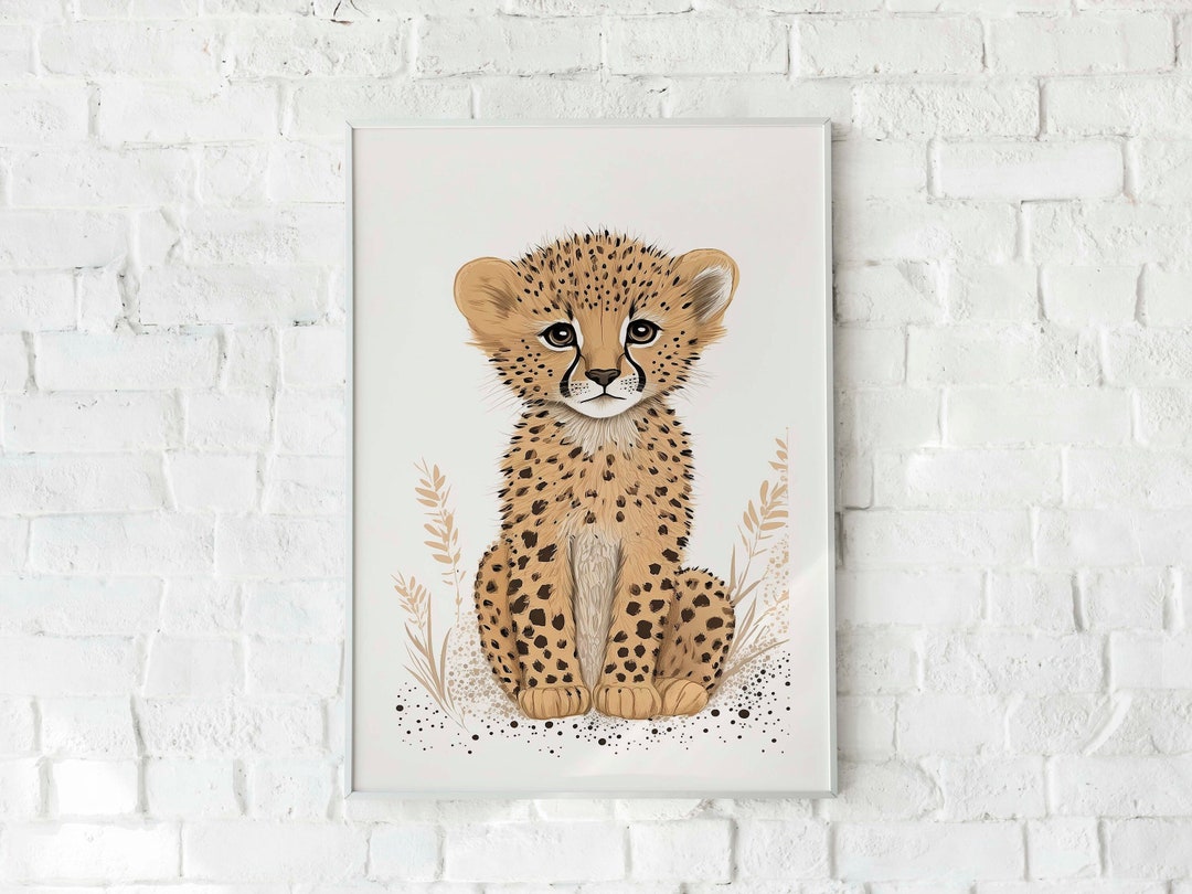 Cheetah Baby Poster Print Nursery , Baby Cheetah Wall Art Print ...