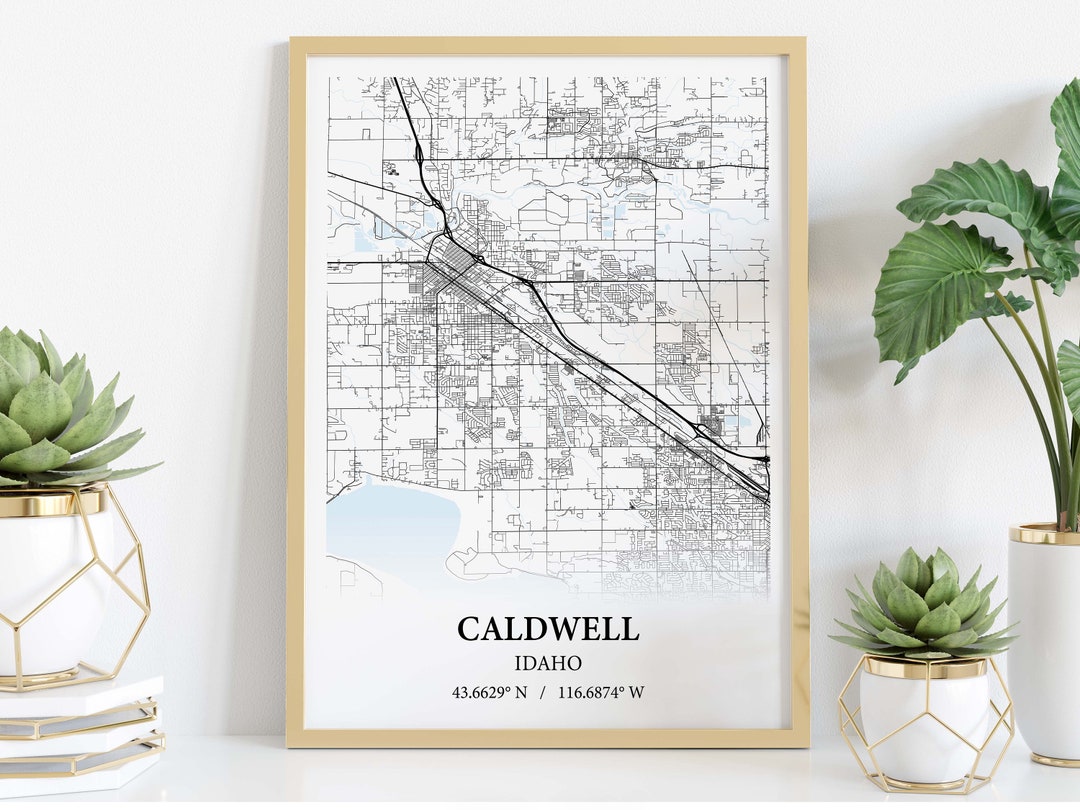 Caldwell City Map Poster Print Canvas Caldwell Idaho City Map Poster ...