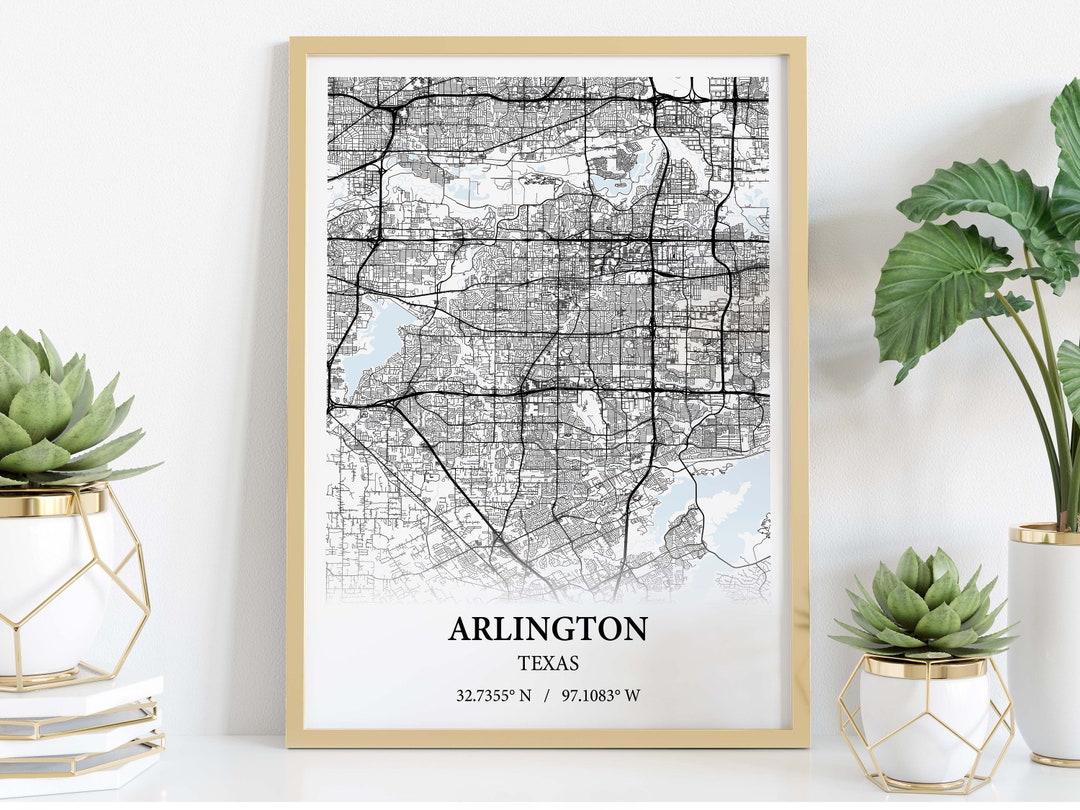 Arlington Texas City Map Poster Print Canvas , Arlington City Map ...
