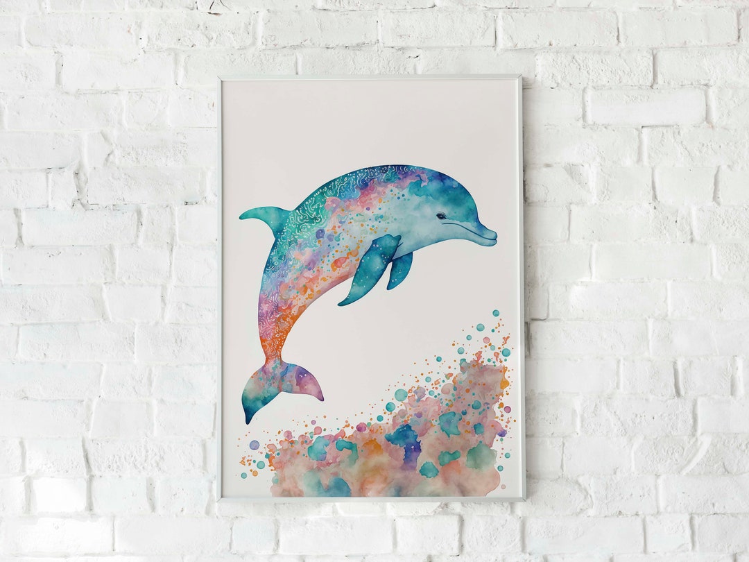 Dolphin Poster Nursery Print , Dolphin Wall Art Print , Dolphin ...