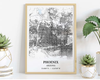 Phoenix AZ Map 1920 Old Valley of the Sun Arizona Atlas Poster - Etsy