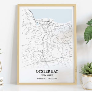 Oyster Bay New York City Map Poster Print Canvas Oyster Bay - Etsy